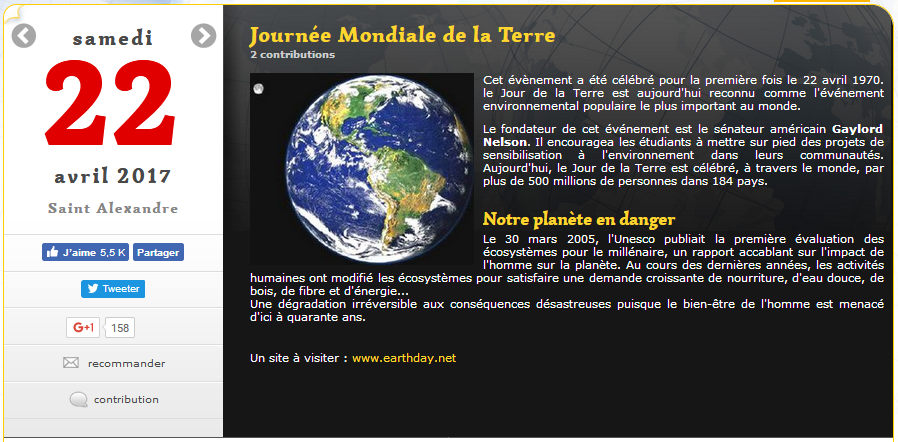 Journée mondiale de la Terre ! Prenez conscience de son importance